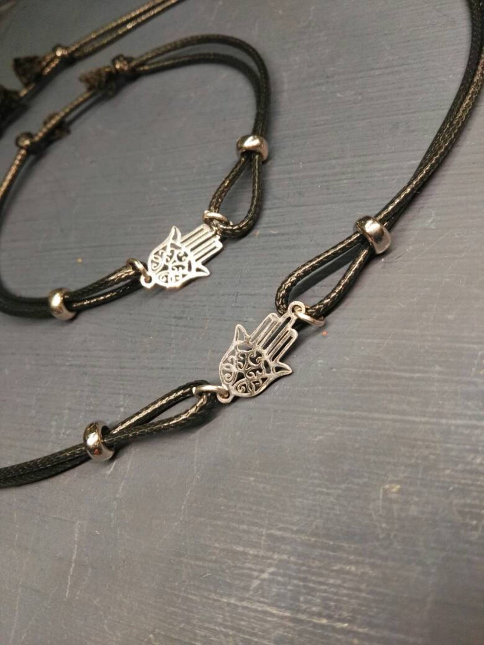 Hamsa Hand of Fatima Choker Necklace Bracelet Handmade - Etsy