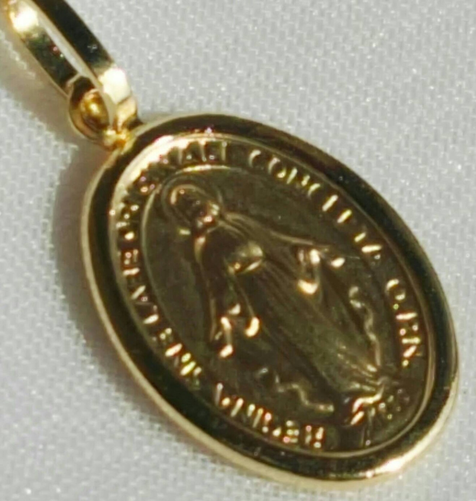 18 K Solid Gold Religious Jewel, Virgin Mary Mother of God Pendant for ...