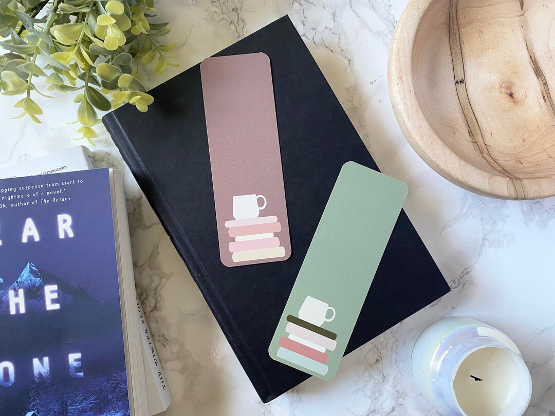 Bookmark Bundle Book Stack With Mug Bookmarks Book With - Etsy