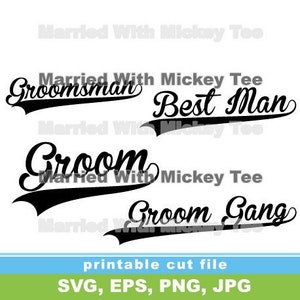 Baseball Style Font SVG Groom, Best Man, Groomsmen, Groom Gang - Etsy