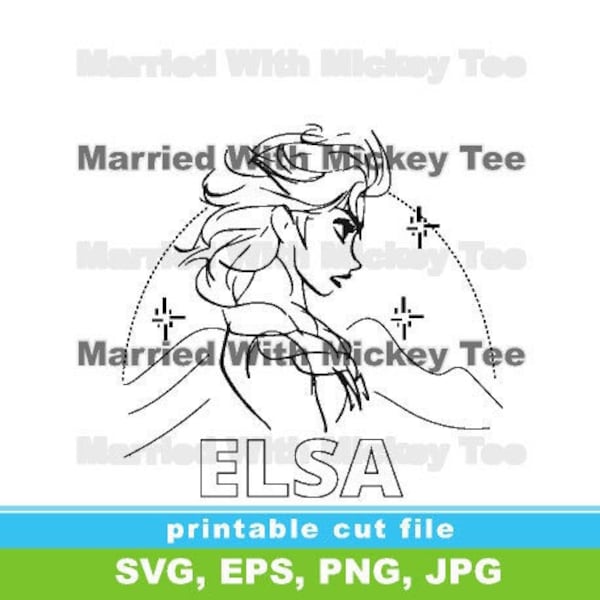 Elsa Outline Svg - Etsy