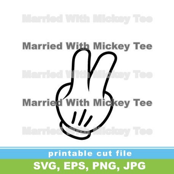 Mickey Hand Peace Svg - Etsy