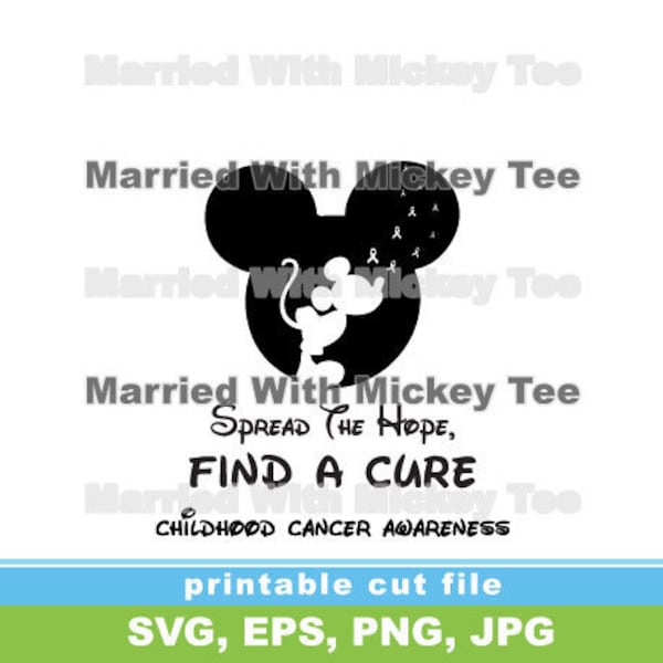 Mickey Cancer Svg - Etsy