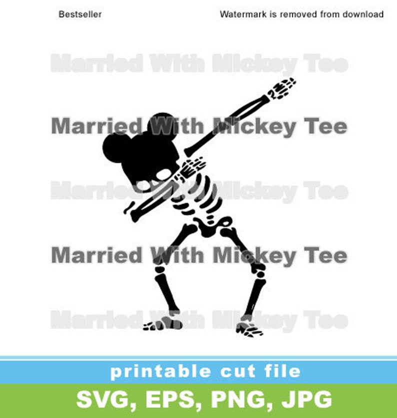SVG the Dab Dabbing Skeleton With Mickey Mouse With Small and Big Ears ...