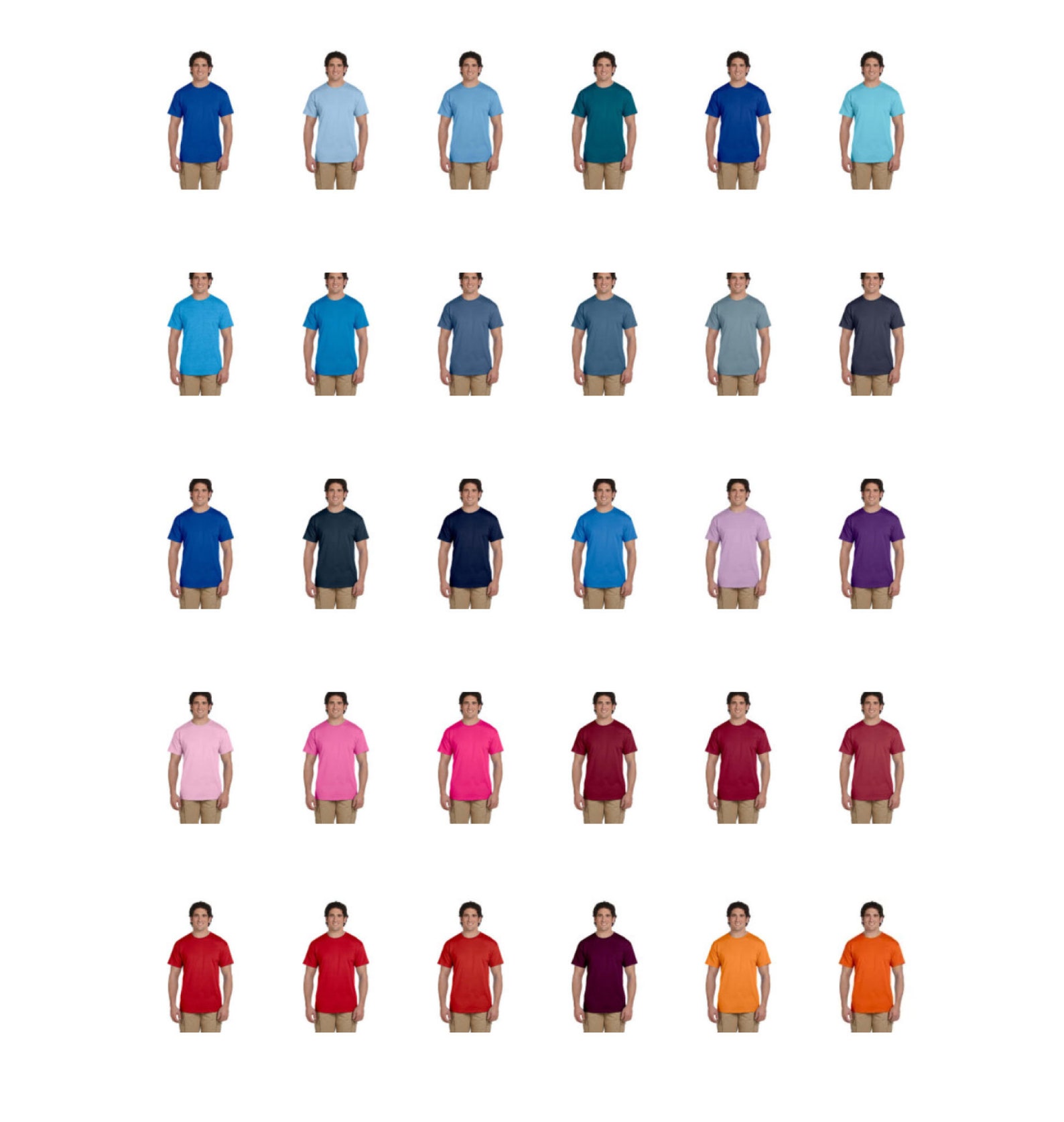 JPG All Colors Gildan Tshirts Digital File Shirts Color Chart - Etsy