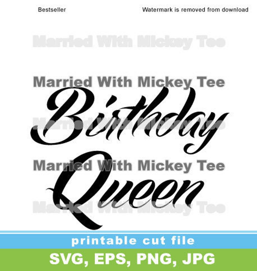 Etsy SVG Birthday Queen Handwriting Script Font Cute Design It's My ...