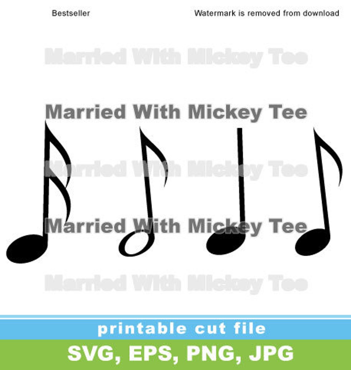 SVG downloadable cut file music notes bundle for piano designs | Etsy