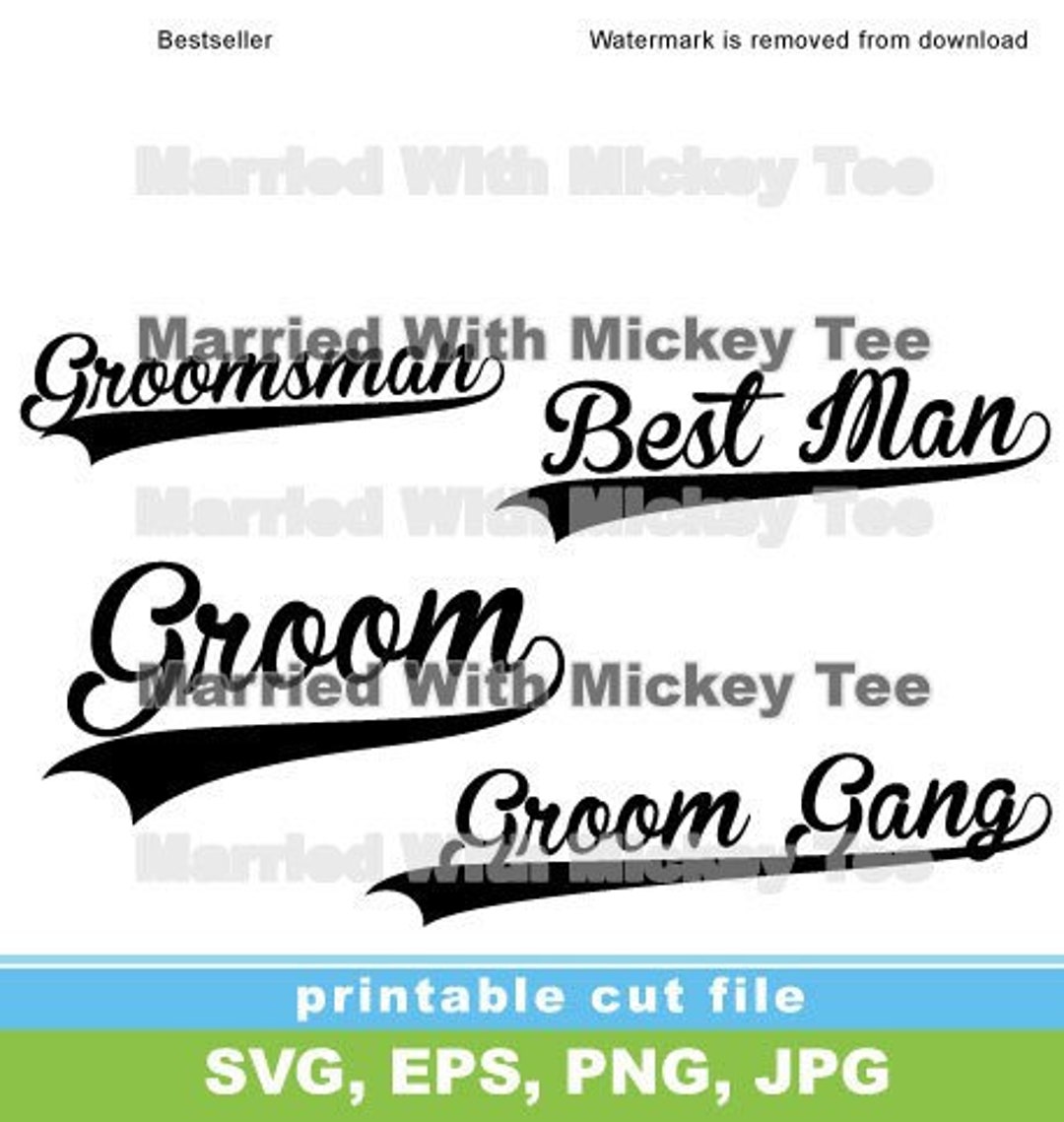 Baseball Style Font SVG Groom, Best Man, Groomsmen, Groom Gang - Etsy