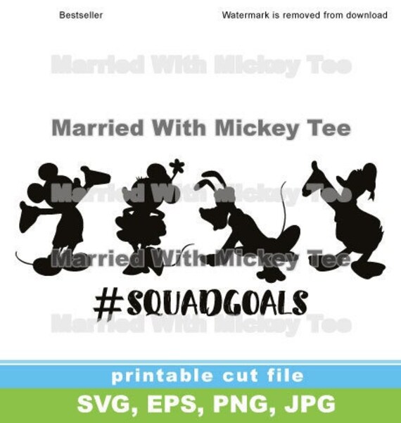 SVG Squad Goals squadgoals Mickey Minnie Mouse Pluto Donald - Etsy