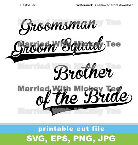 Baseball Style Font SVG Bridesmaid Bride Tribe Maid of Honor Groom ...