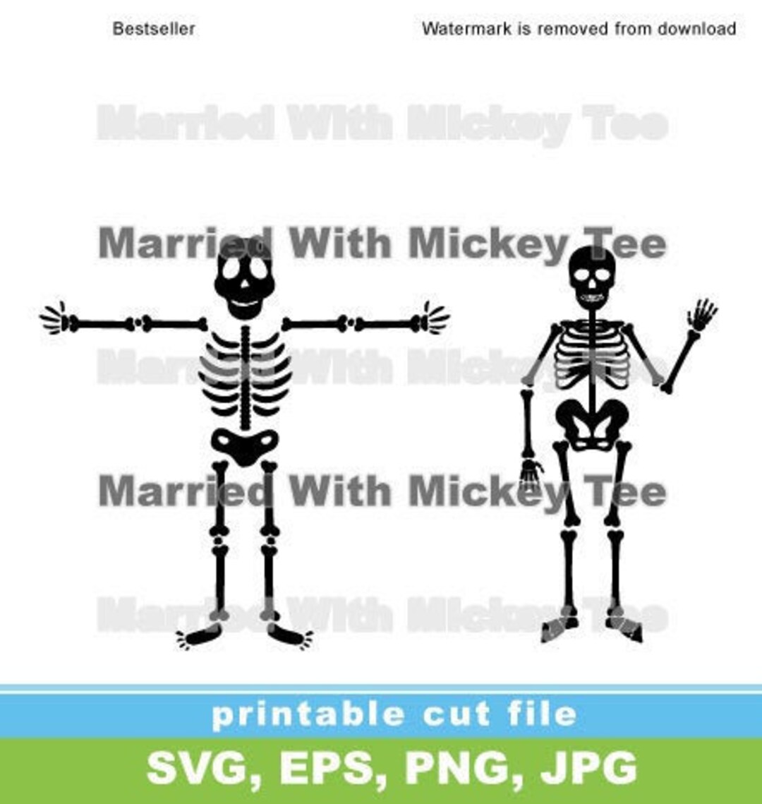 SVG 2 Standing Skeletons - Etsy