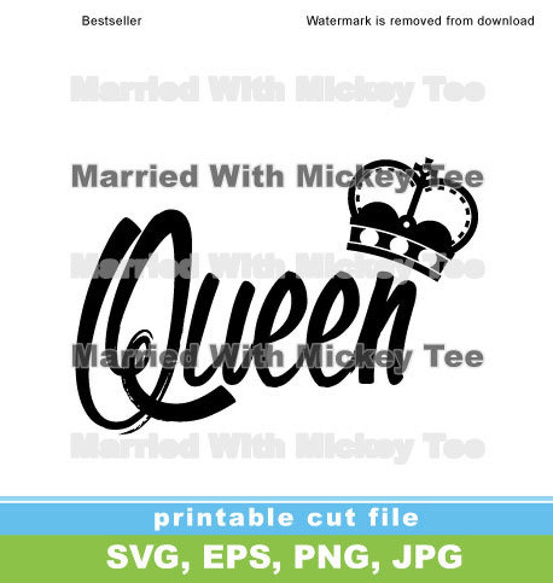 SVG King and Queen With Crowns Lettering Digital Download Make Your Own ...