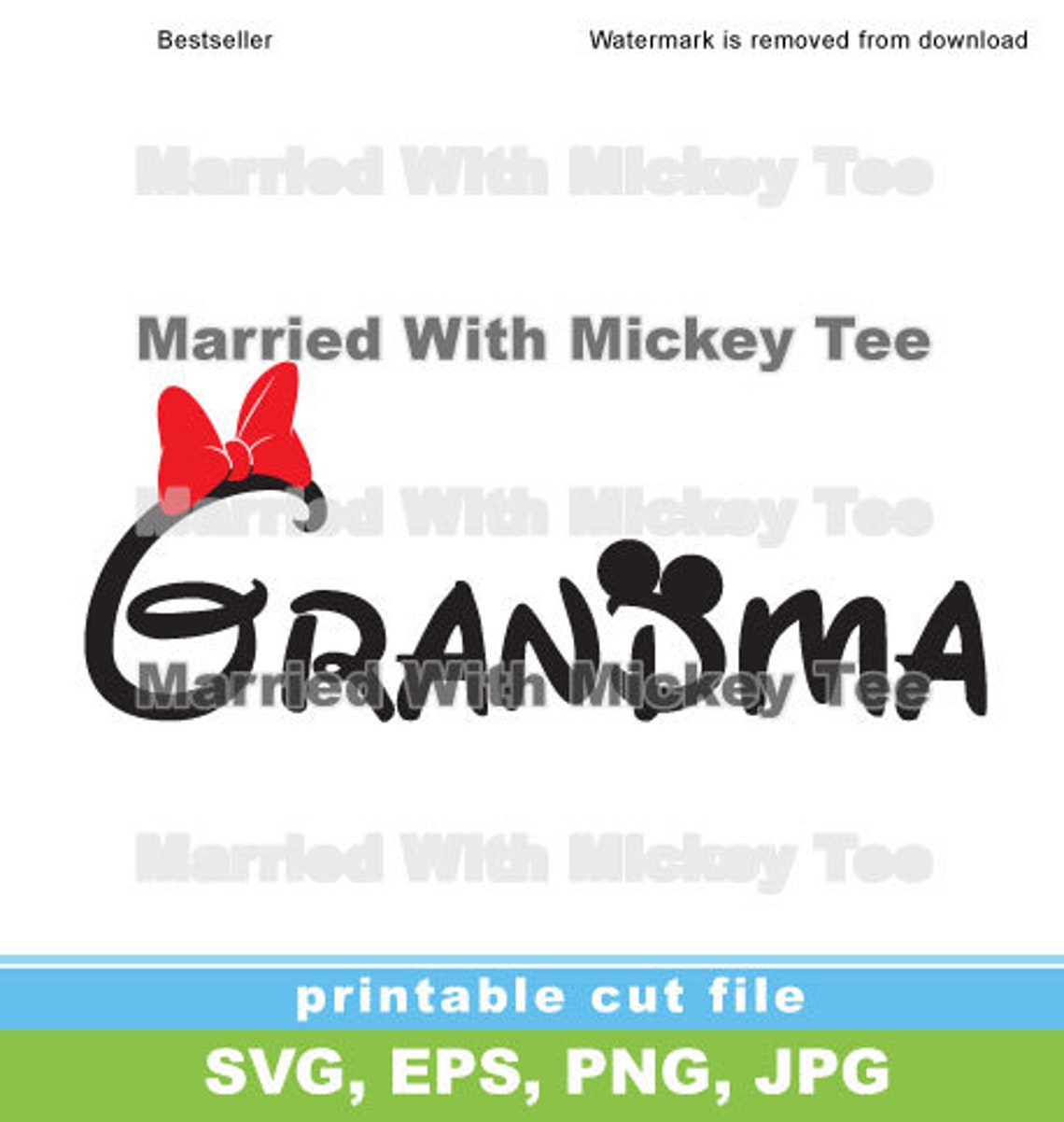 SVG Grandma and Grandpa Text for Mickey Minnie Mouse Super Cute Digital ...