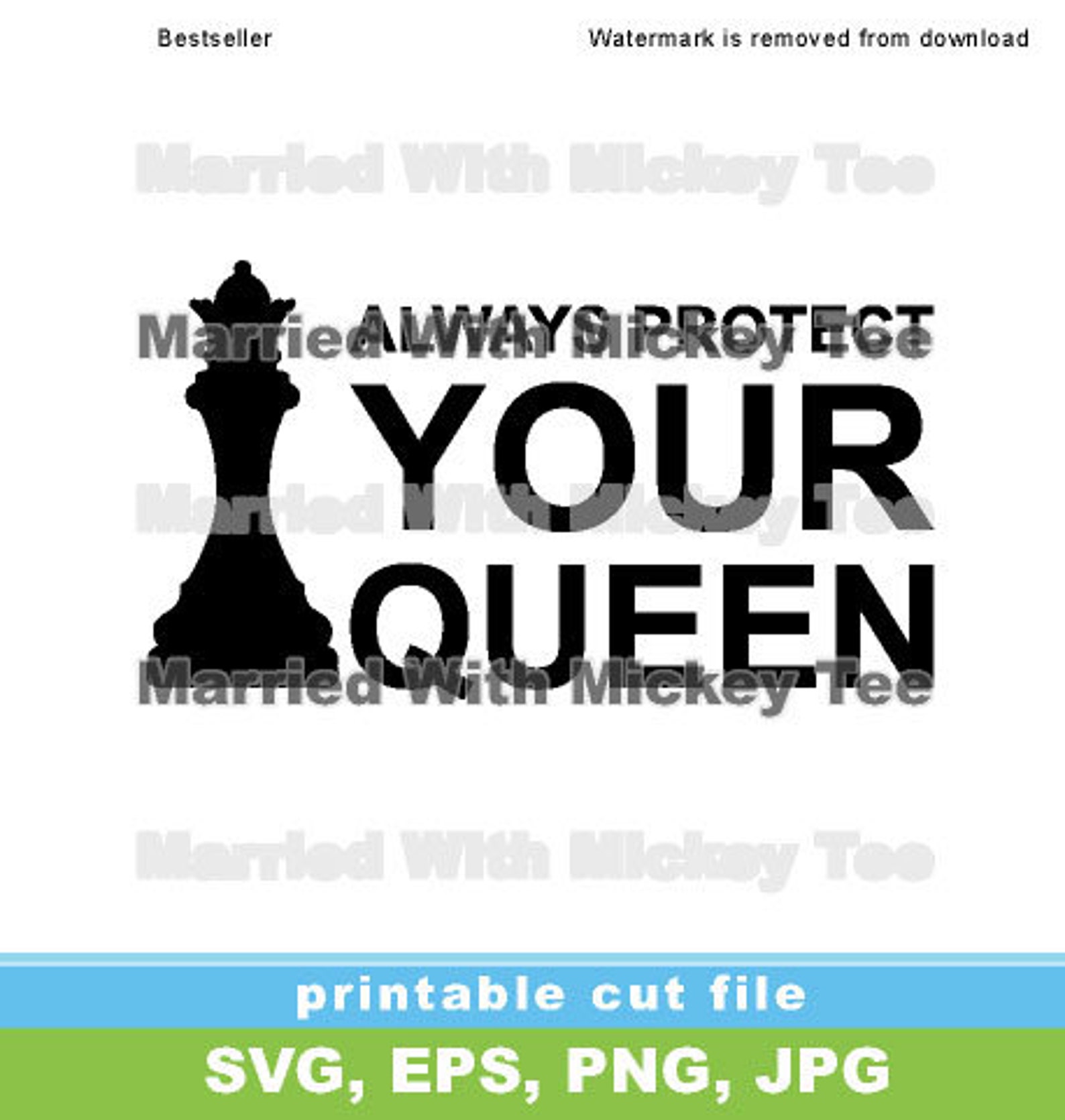 SVG Always Protect Your Queen King Chess Pieces Digital File for Family ...