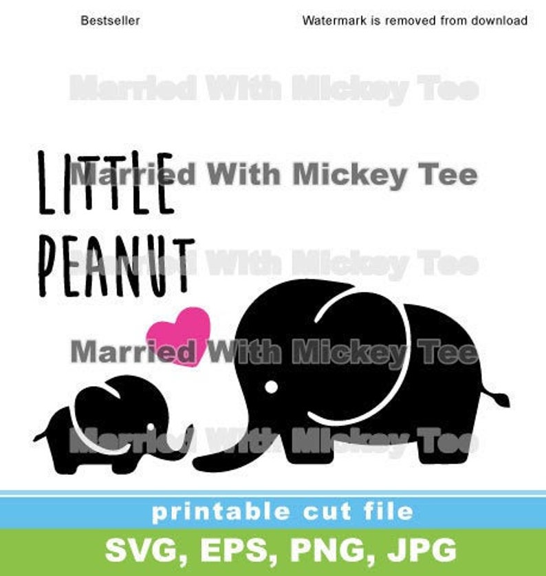 SVG Little Peanut Elephants Super Cute Design for Matching - Etsy