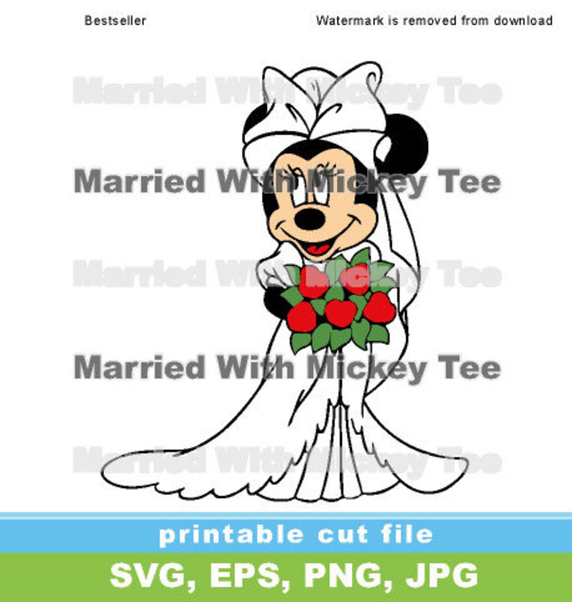 SVG Brid and Groom Mickey and Minnie Mouse in Super Cute - Etsy