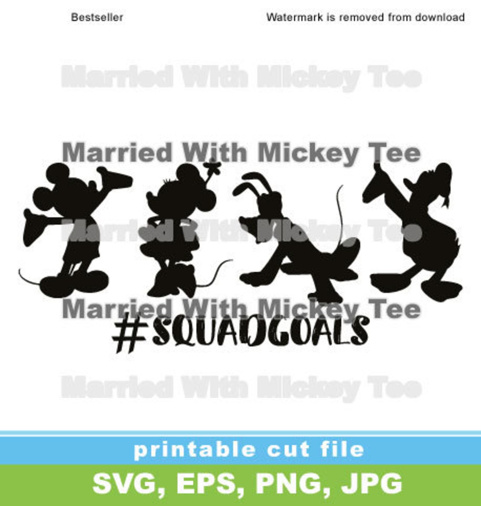 SVG Squad Goals #squadgoals Mickey Minnie Mouse Pluto Donald Duck ...