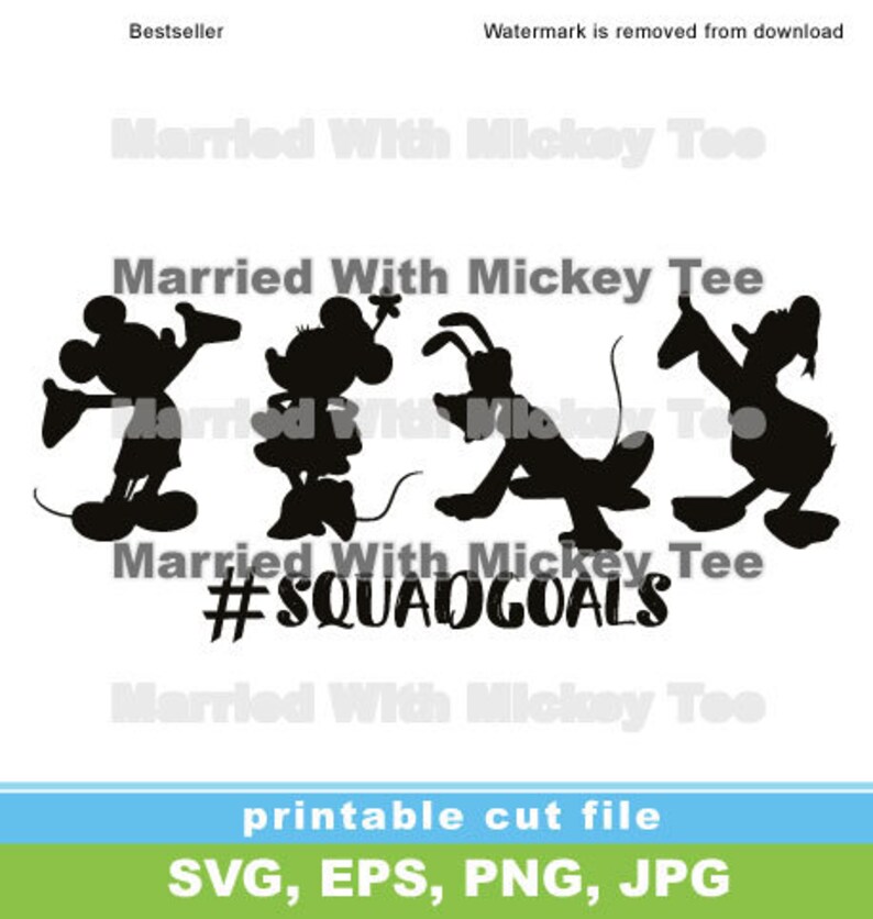 SVG Squad Goals #squadgoals Mickey Minnie Mouse Pluto Donald Duck ...