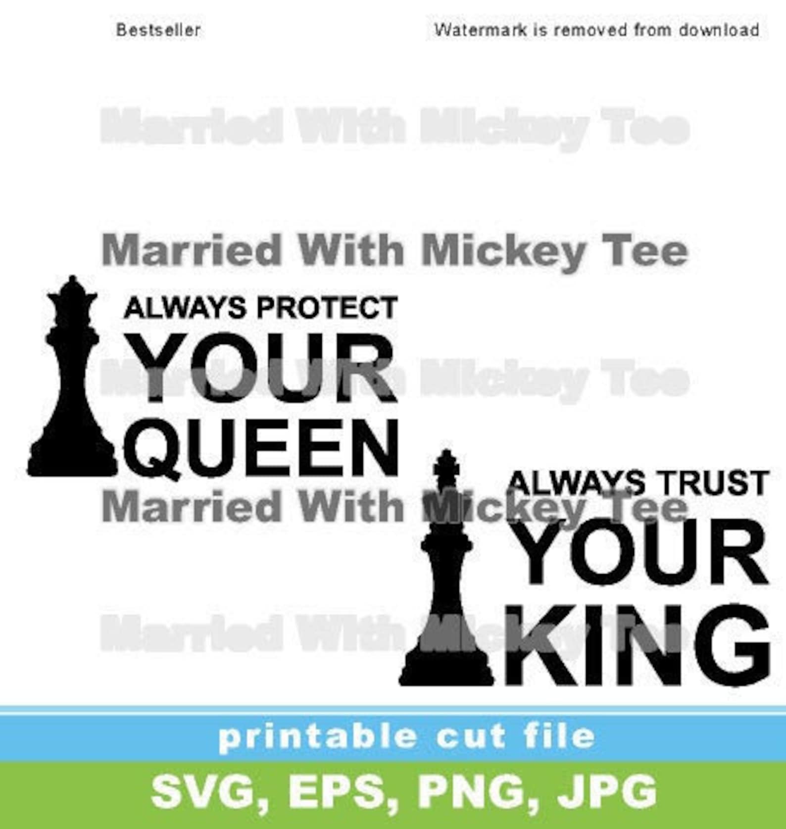 SVG Always Protect Your Queen King Chess Pieces Digital File for Family ...