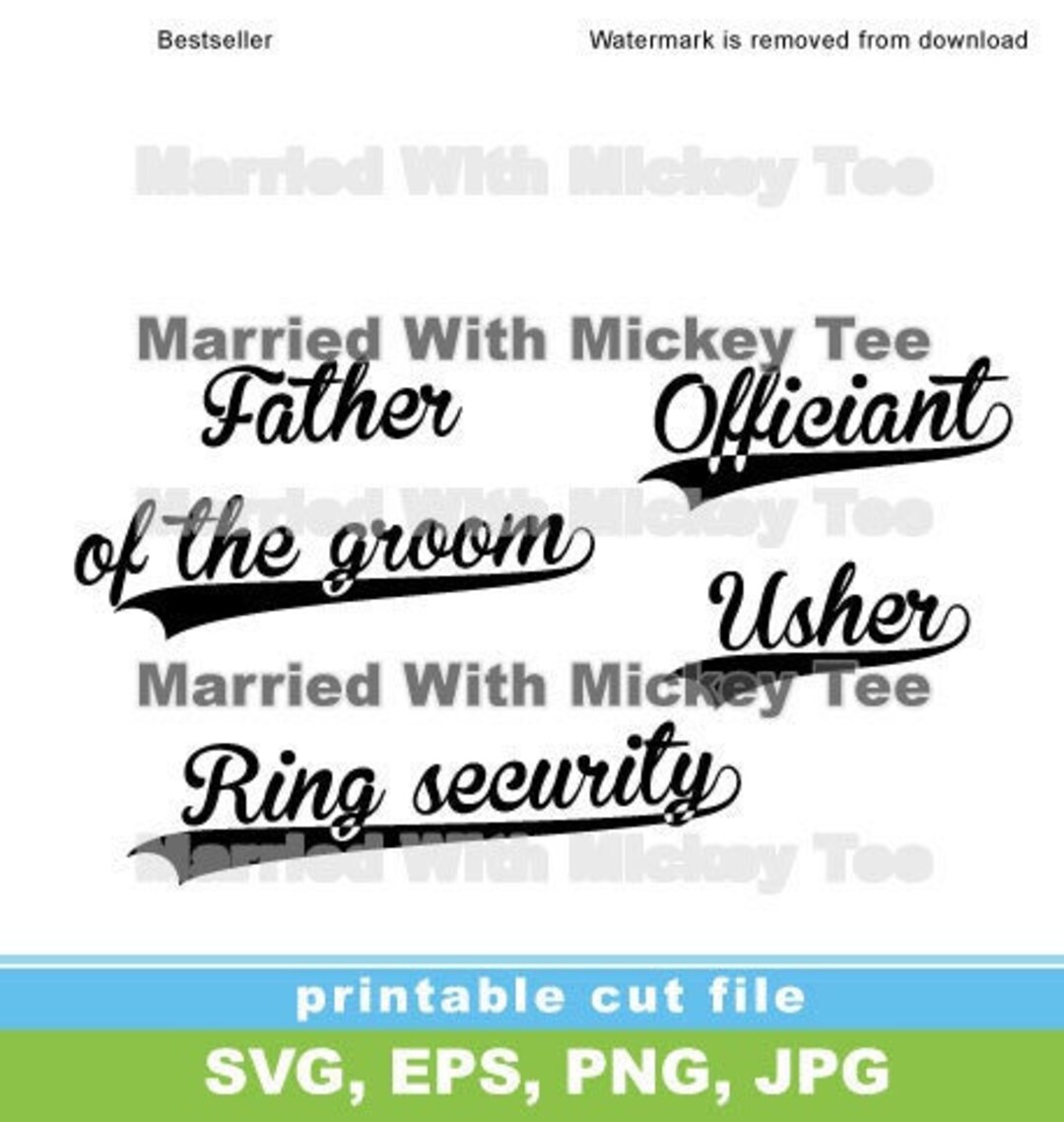 SVG Father of the Groom Usher Officiant Ring Security Best Man Crew ...