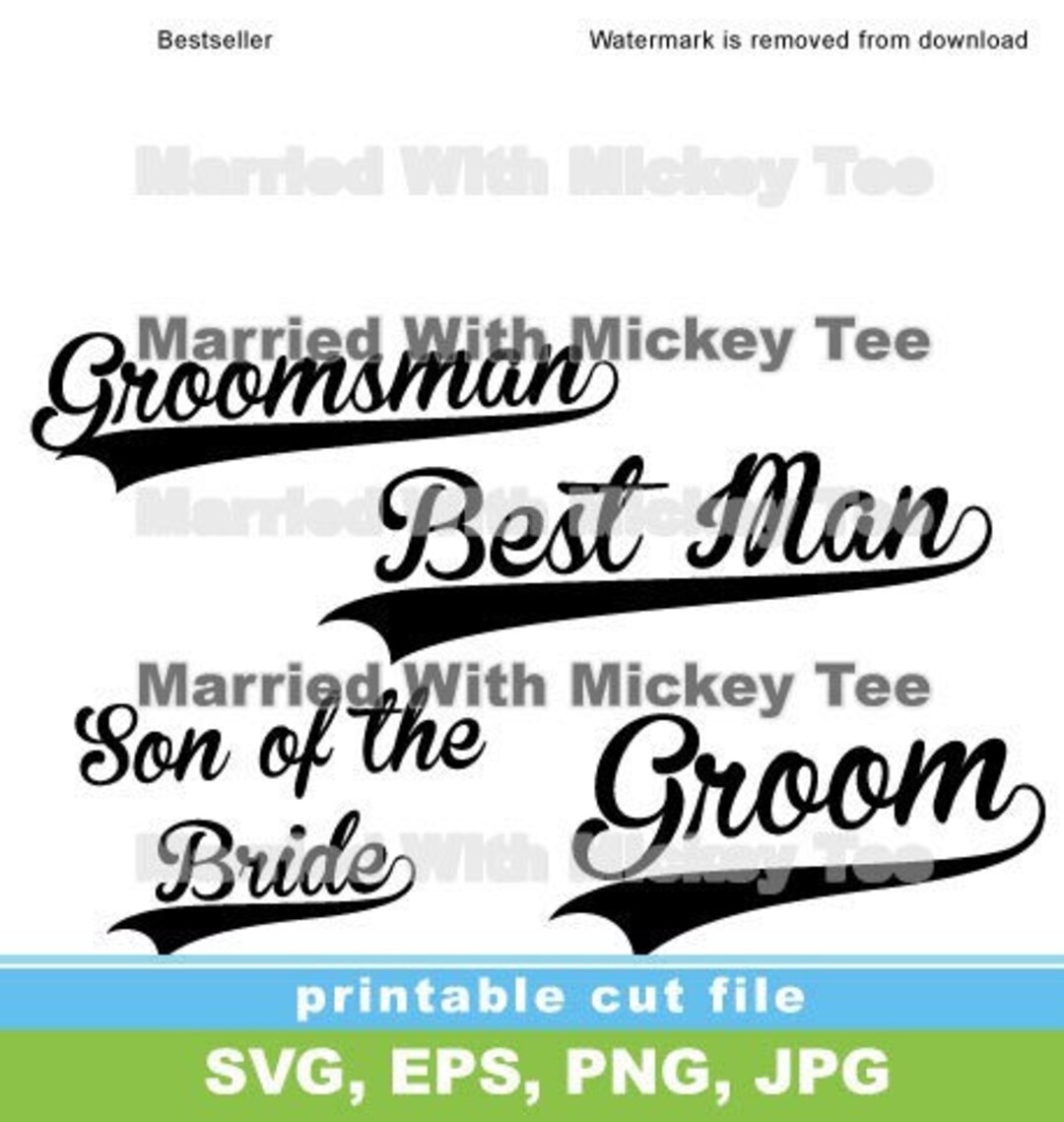 Baseball Style Font SVG Groom Groomsman Son of the Bride Best Man to Be ...