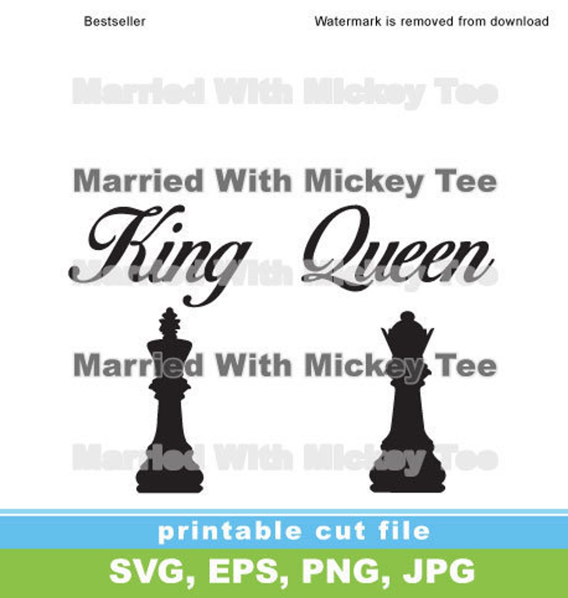 SVG King Queen chess pieces digital download file for family | Etsy