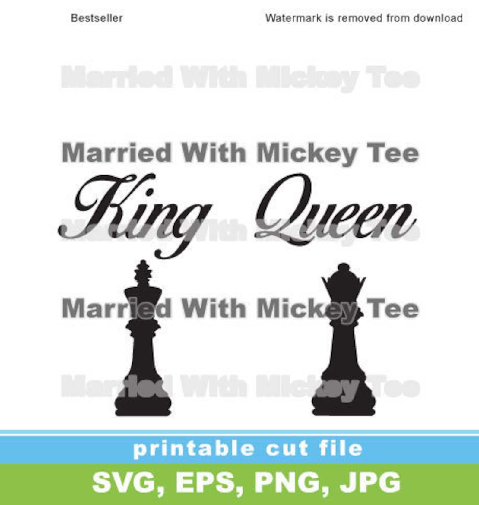 SVG King Queen chess pieces digital download file for family | Etsy