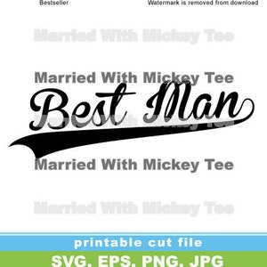 SVG Groom Best Man Grooms Crew Squad Baseball Style Handwriting Cursive ...