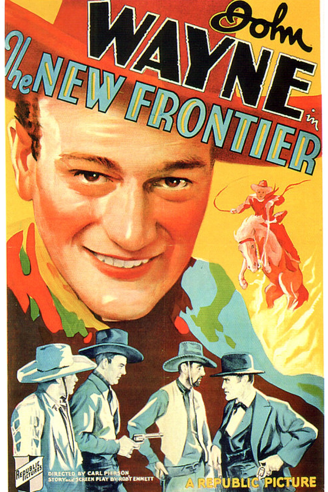 John Wayne in the New Frontier Movie Theater Poster 24 X 36 Inch Paper ...