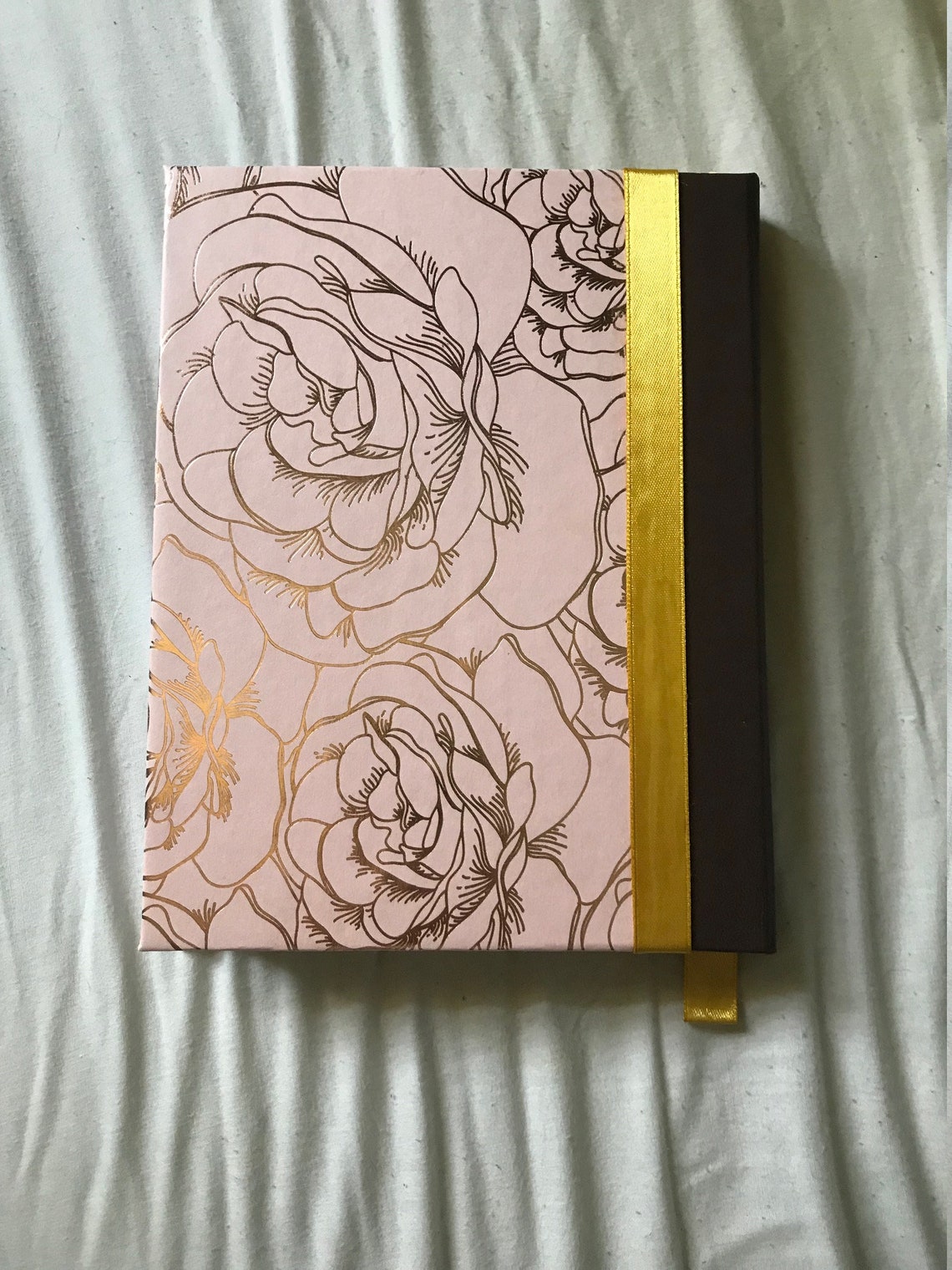 Rose Gold Handmade Flower Journal - Etsy
