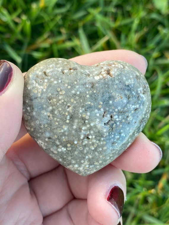 Craft Supplies & Tools Beautiful Ocean Jasper Heart Gemstones Materials ...