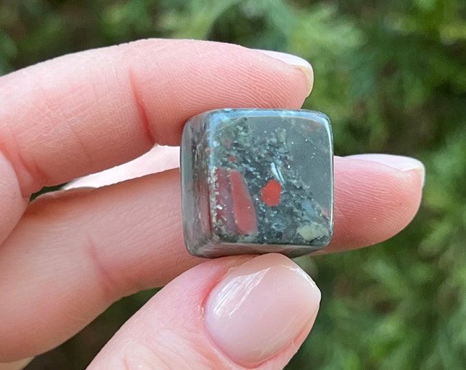 Gorgeous Bloodstone Cube With Specks of Gold Pyrite - Etsy