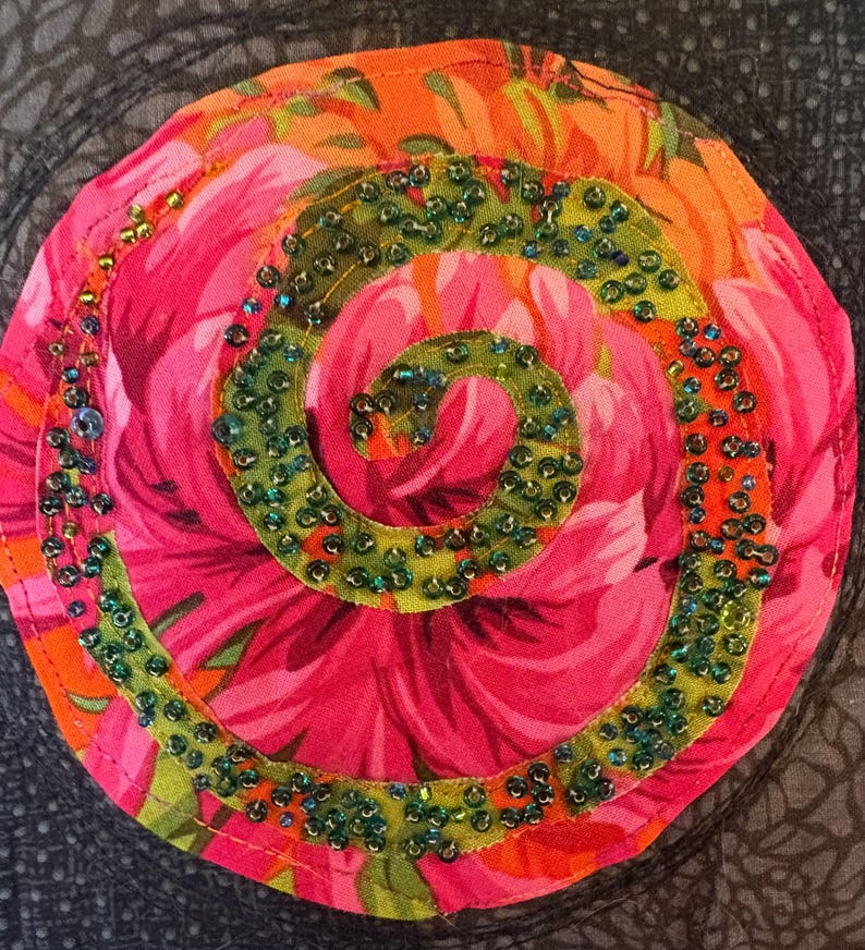 Organic Circles- Embellished Art Quilt Wall-hanging - Etsy