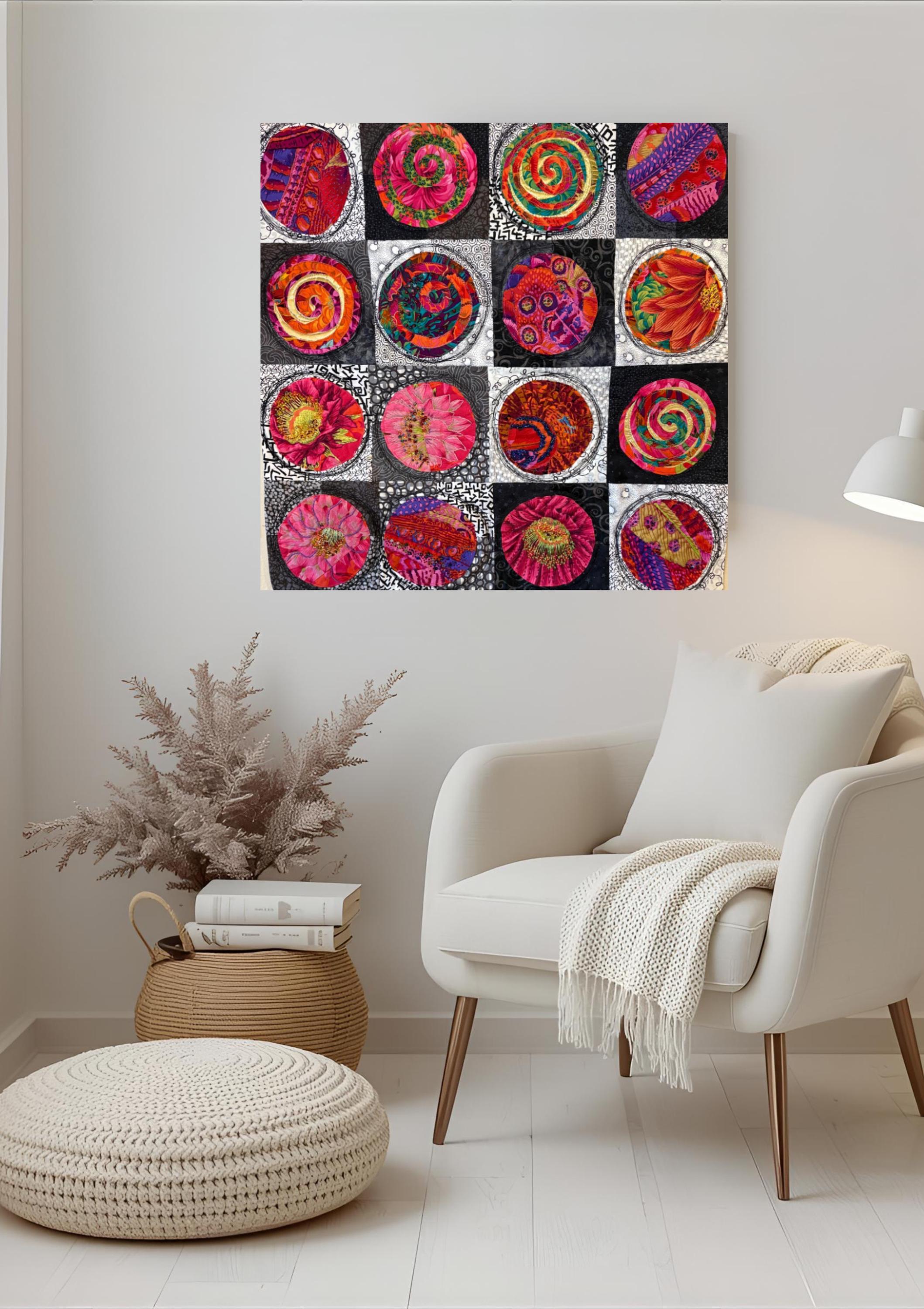 Organic Circles- Embellished Art Quilt Wall-hanging - Etsy