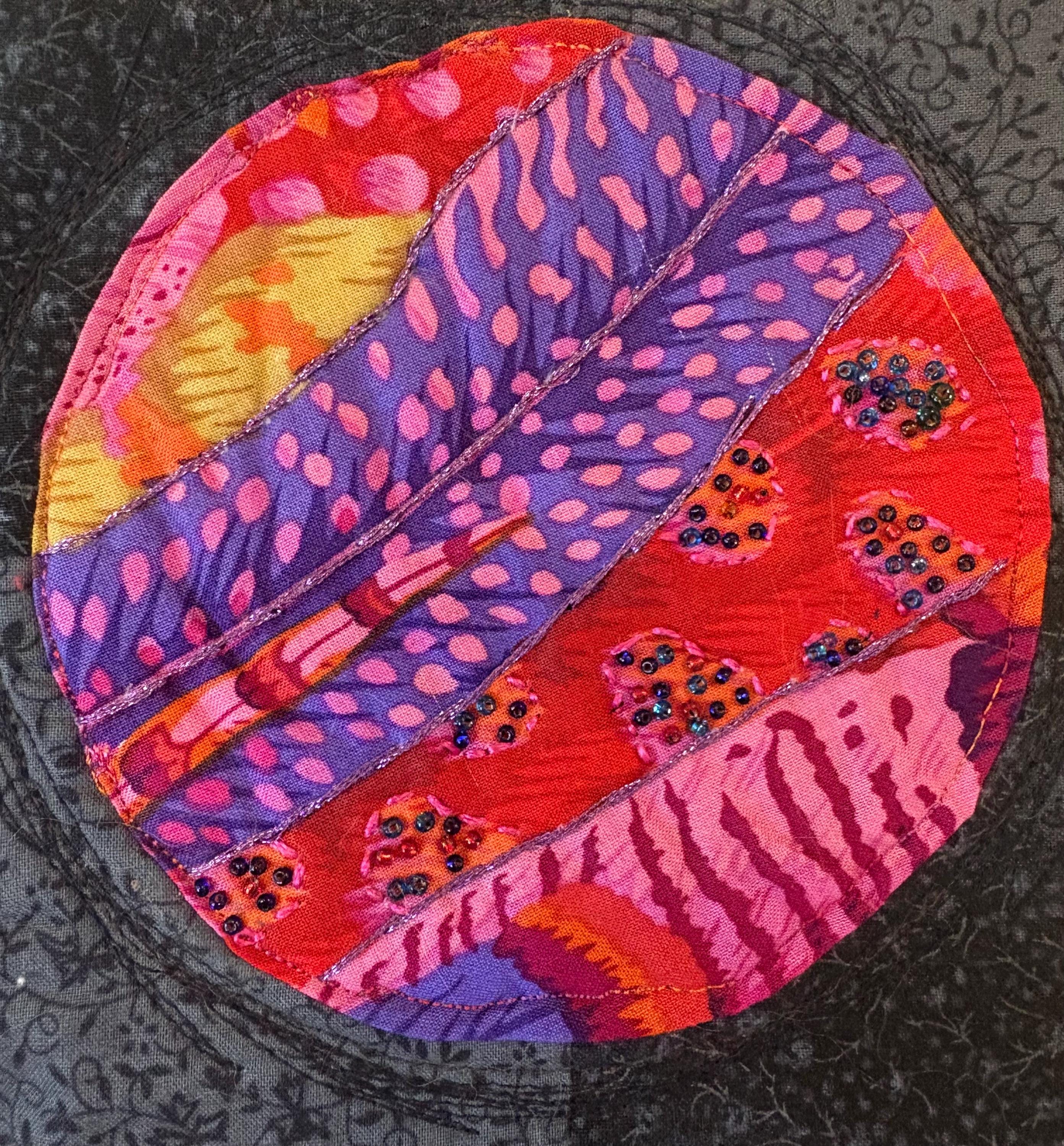 Organic Circles- Embellished Art Quilt Wall-hanging - Etsy