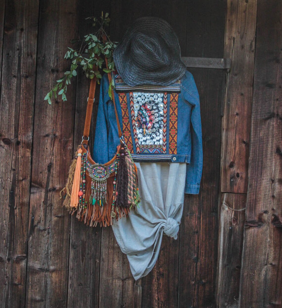 Boho Embellished Denim Jacket, Festival Clothing, Size 36 EUR - Etsy