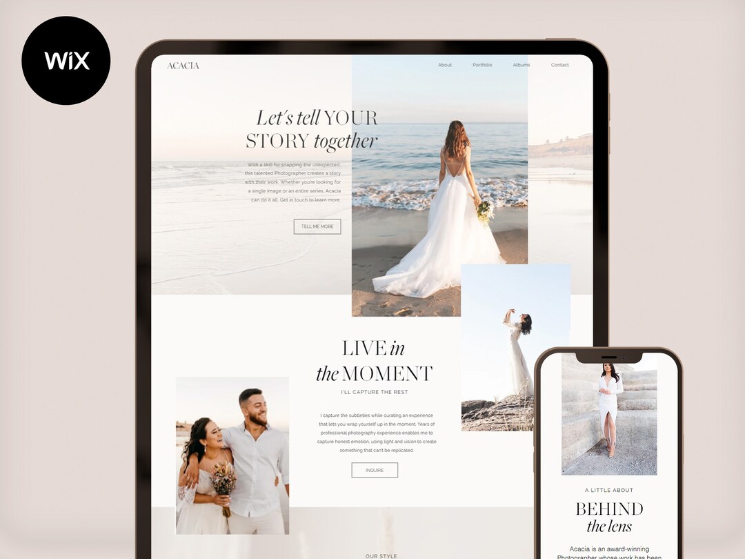 Wix Website Template: Modern Photography, Minimalist Design (instant ...