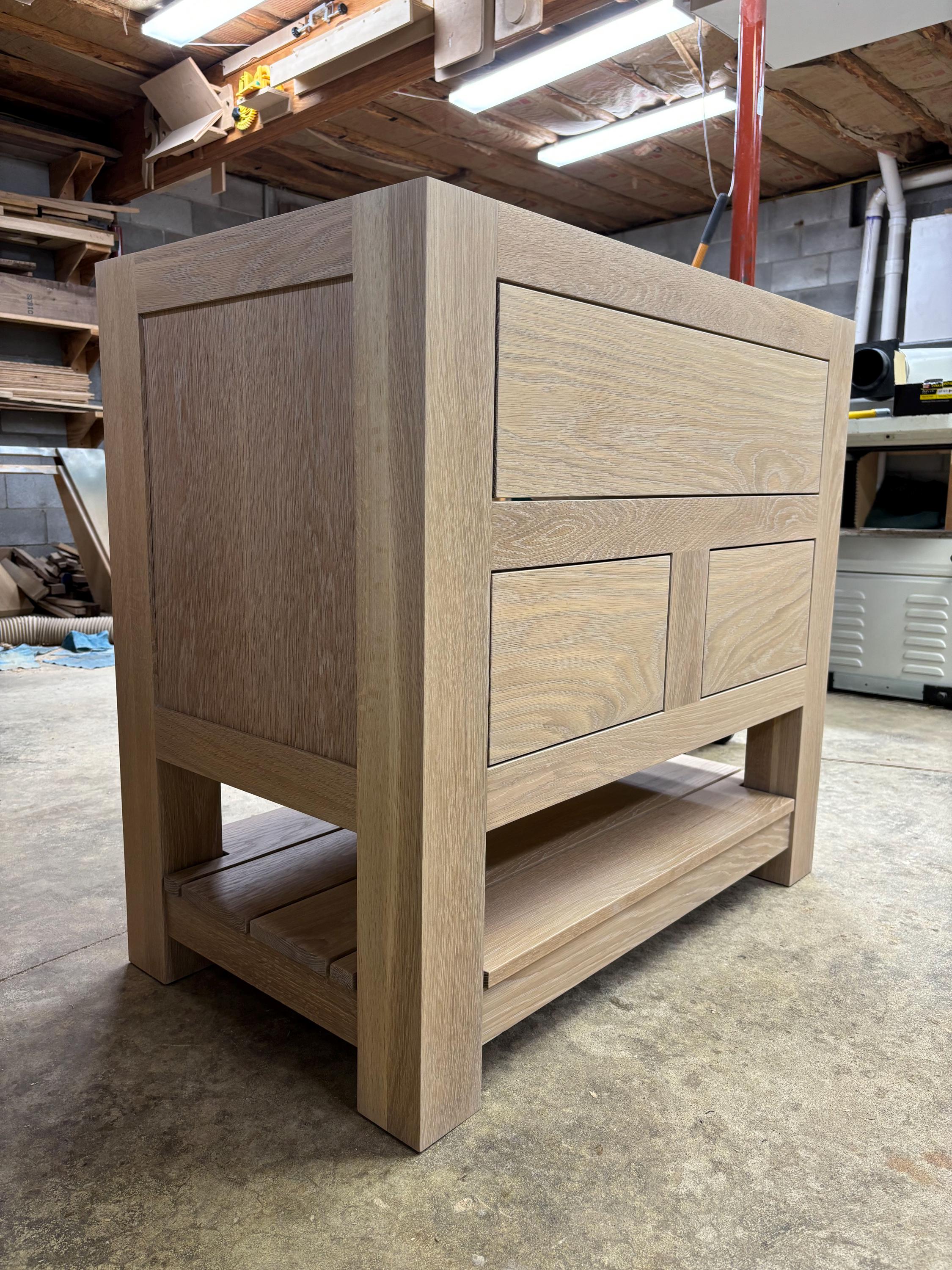 White Oak Bathroom Vanity | Single Sink | - Etsy