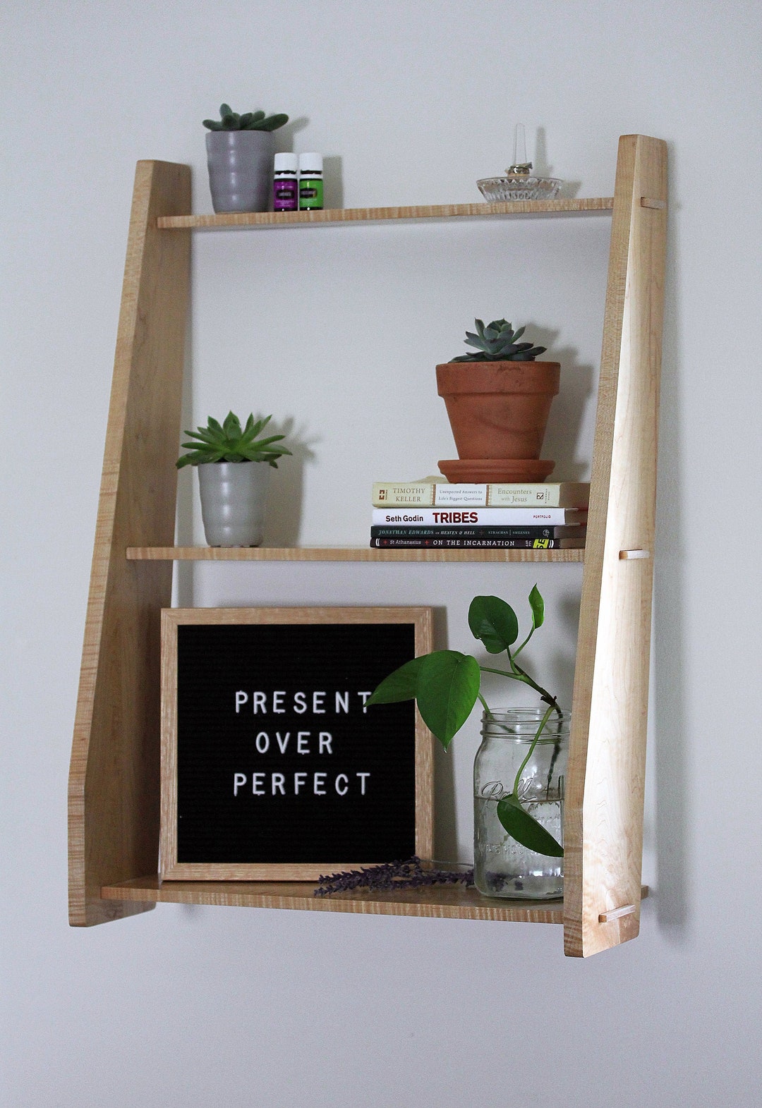 The Beck Shelf | Three Tier Hanging Wall Shelf | Maple | Walnut | White ...