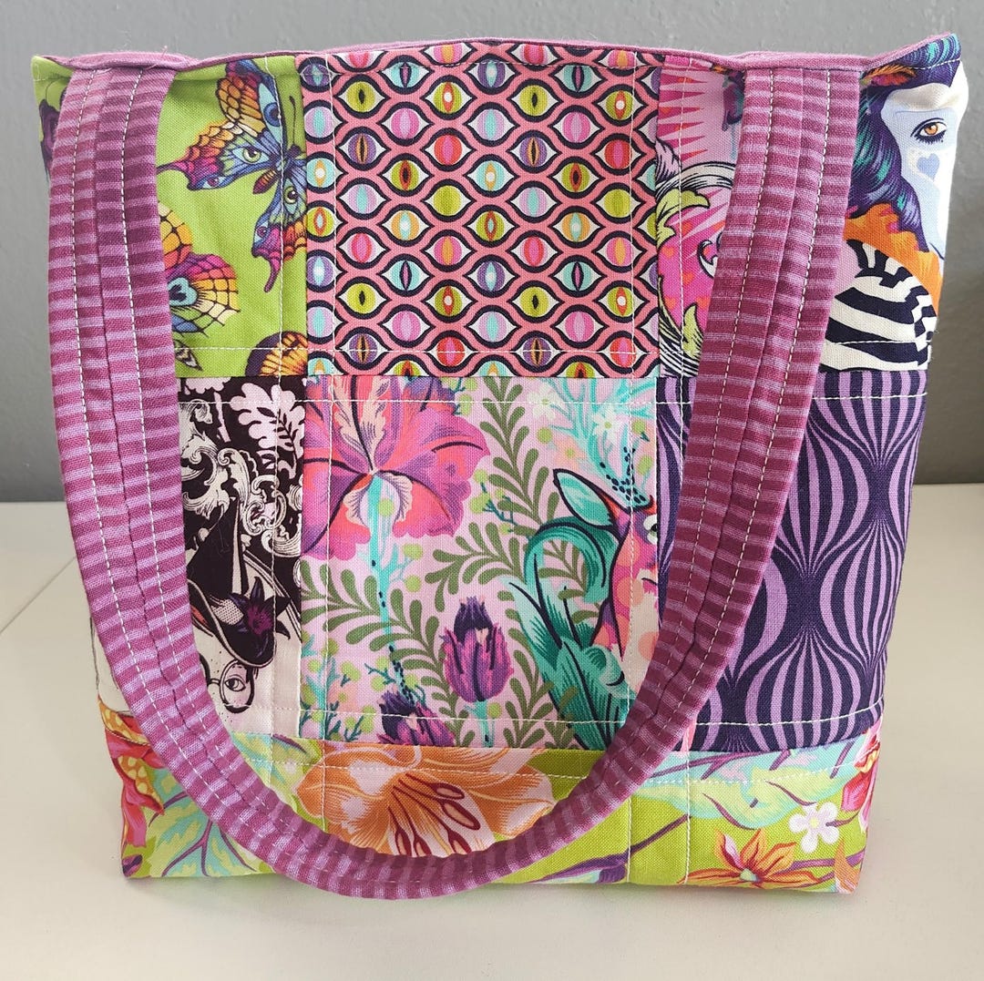 Tula Pink Quilted Small Tote Bag / Hand Bag - Etsy