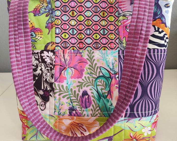 Tula Pink Quilted Small Tote Bag / Hand Bag - Etsy