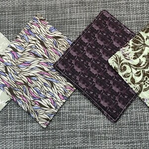 Set of 4 Reversible Handmade Lightweight Thin Quilted Coaster Set - Etsy