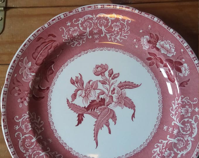 2 Large Spode Camilla Plates, Pink and White Plates, Vintage Spode ...