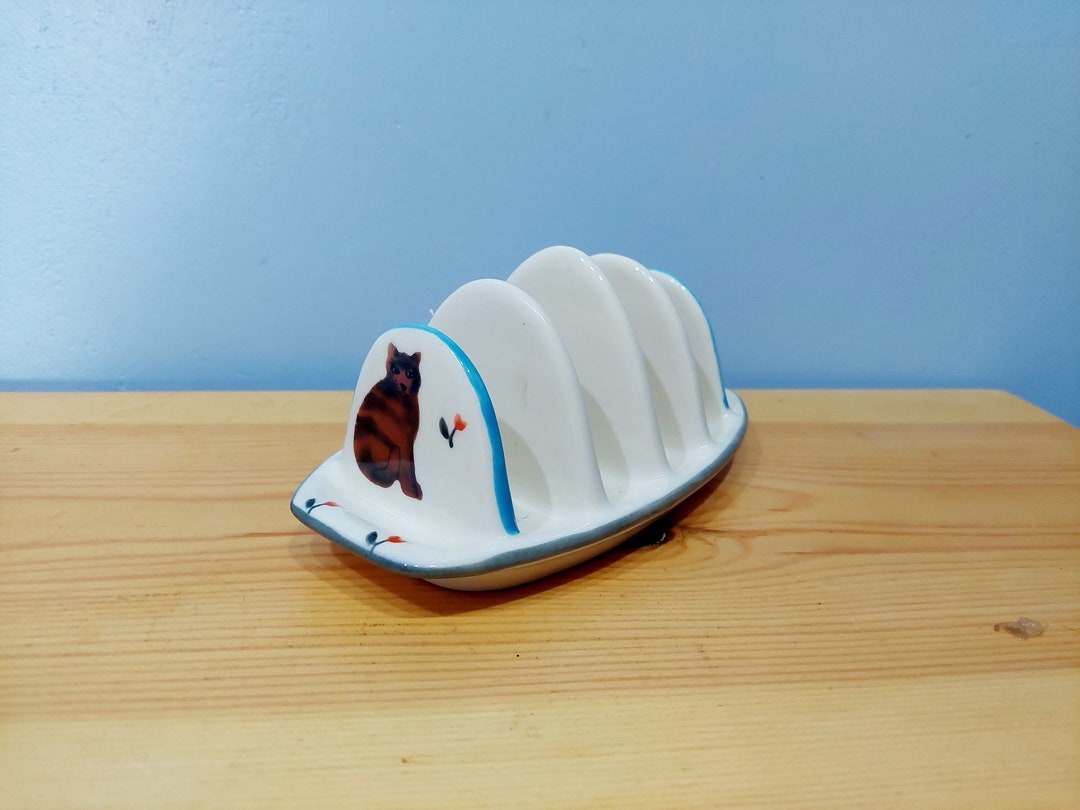 Vintage Ceramic Toast Rack With Cat Design, Made in England - Etsy