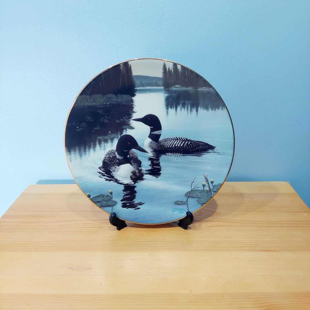 Vintage "birds of Distinction" Plate Featuring the Loon, Painted by ...