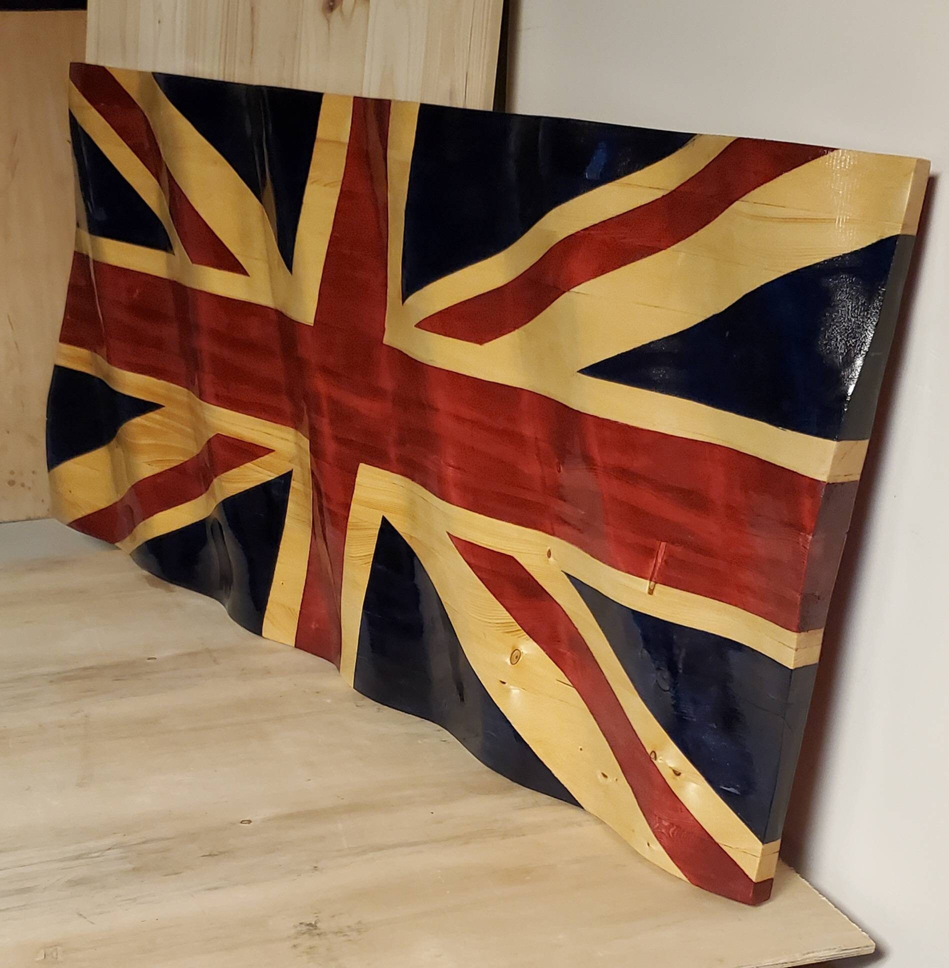 Extra Large Wooden Wavy Union Flag Flag of Great Britain - Etsy
