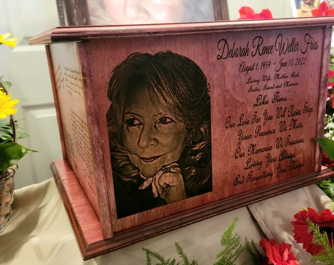 Personalized Wooden Engraved Urn Funeral Memorial in Memory of ...