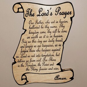 Wooden Scroll Template Wall Decor Office College Home Kitchen Religious ...