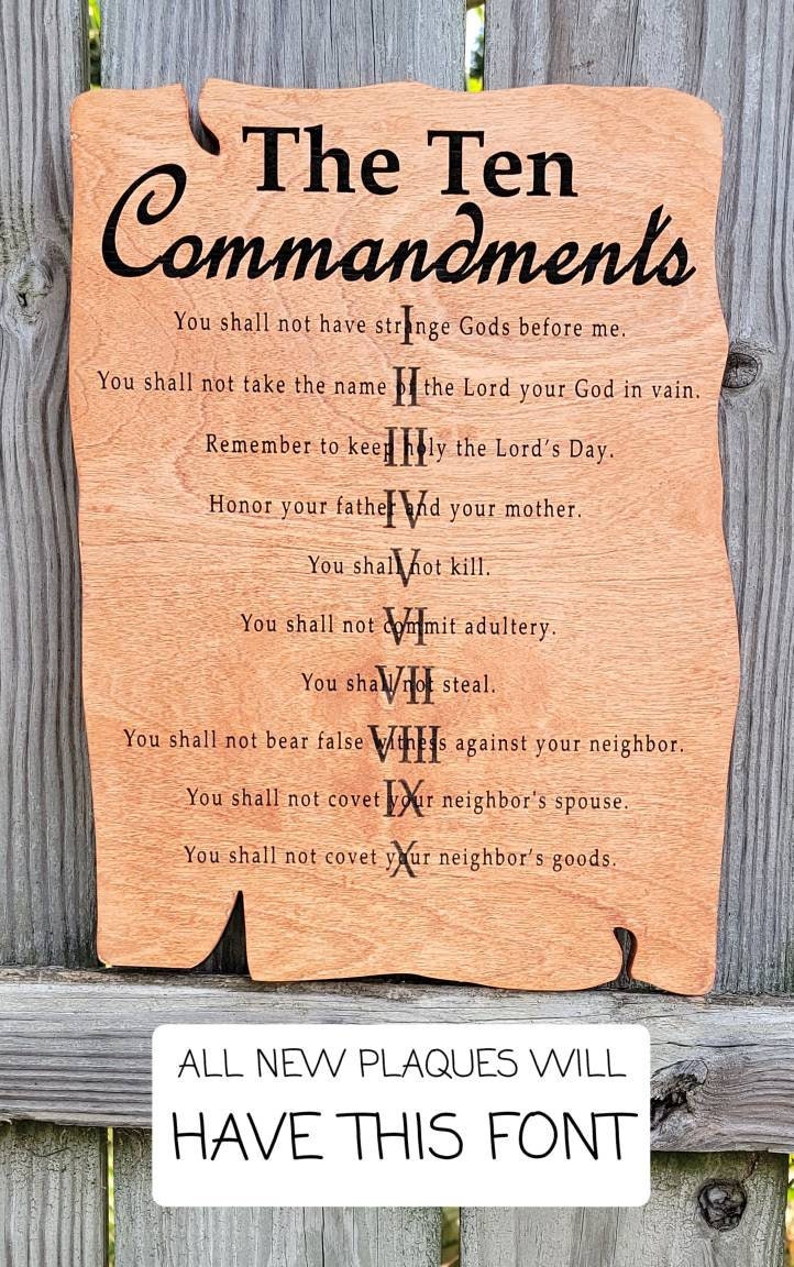 Ten Commandments Plaque for sale | Only 4 left at -70%
