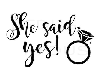 He asked SVG She said Yes SVG Bride Tribe SVG File wedding | Etsy